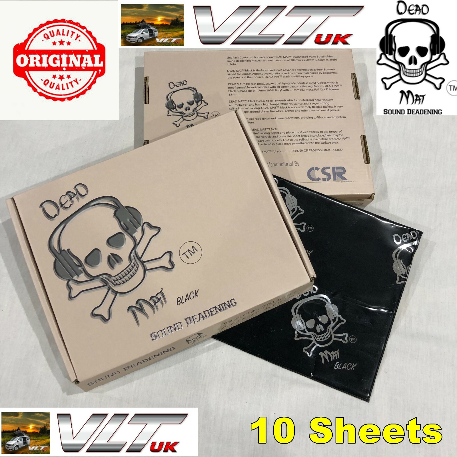 SOUND DEADENING DEAD MAT Black PROOFING VAN CAR BUTYL METAL FOIL AUDIO ...