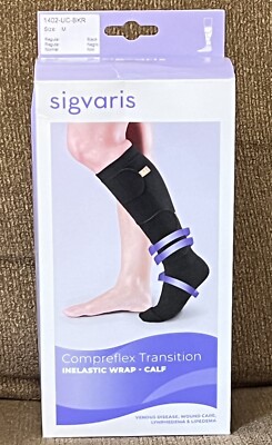 SIGVARIS Compreflex Transition Inelastic Calf Wrap Black Medium 1402-UC ...