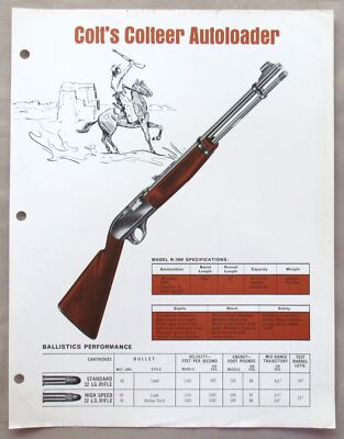 c1969 Colt Arms Colteer Autoloader Rifle Dealer Ad Parts Price List ...