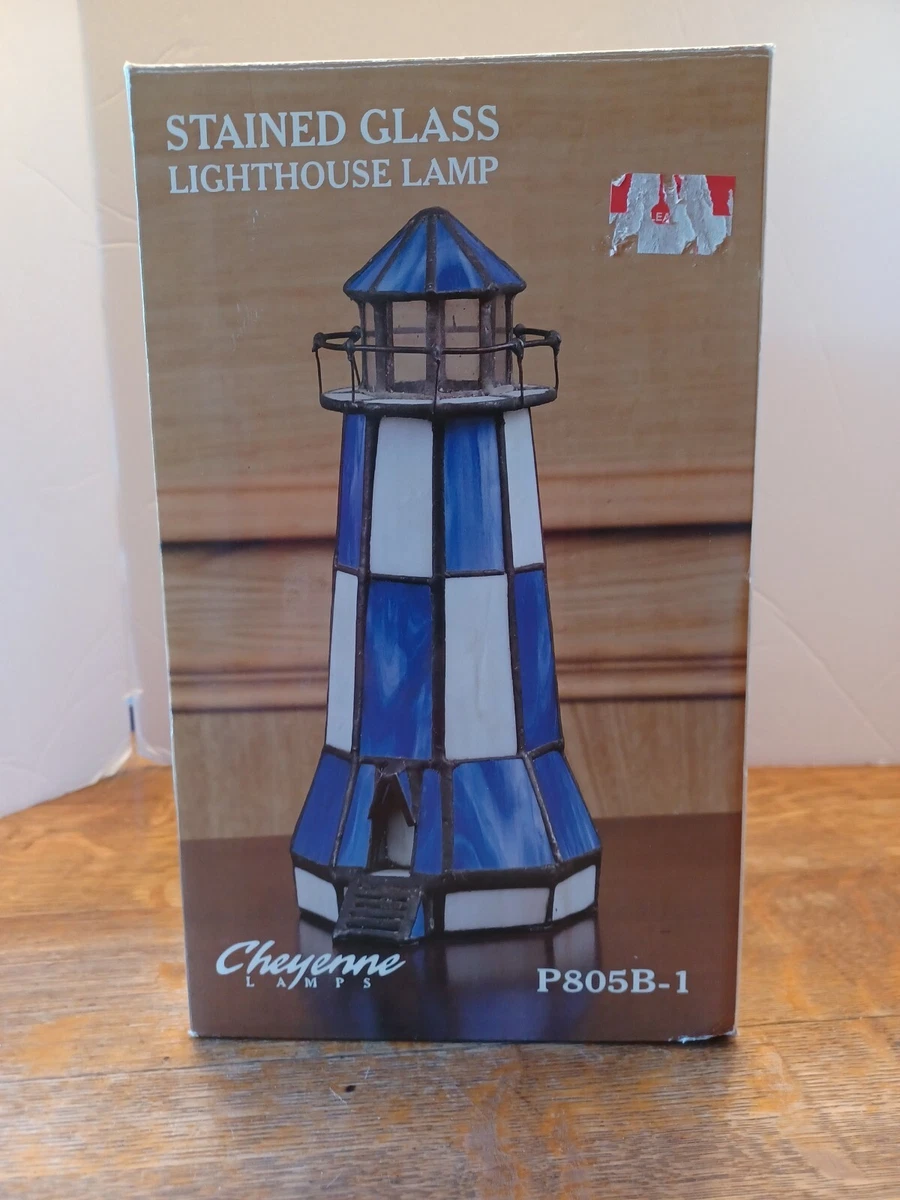 Stained Glass Lighthouse Lamp