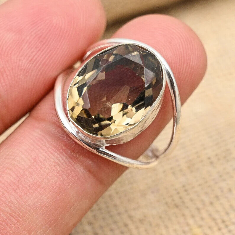 925 Sterling Silver Ring Smoky Quartz Ring Handmade Dainty Ring All ...