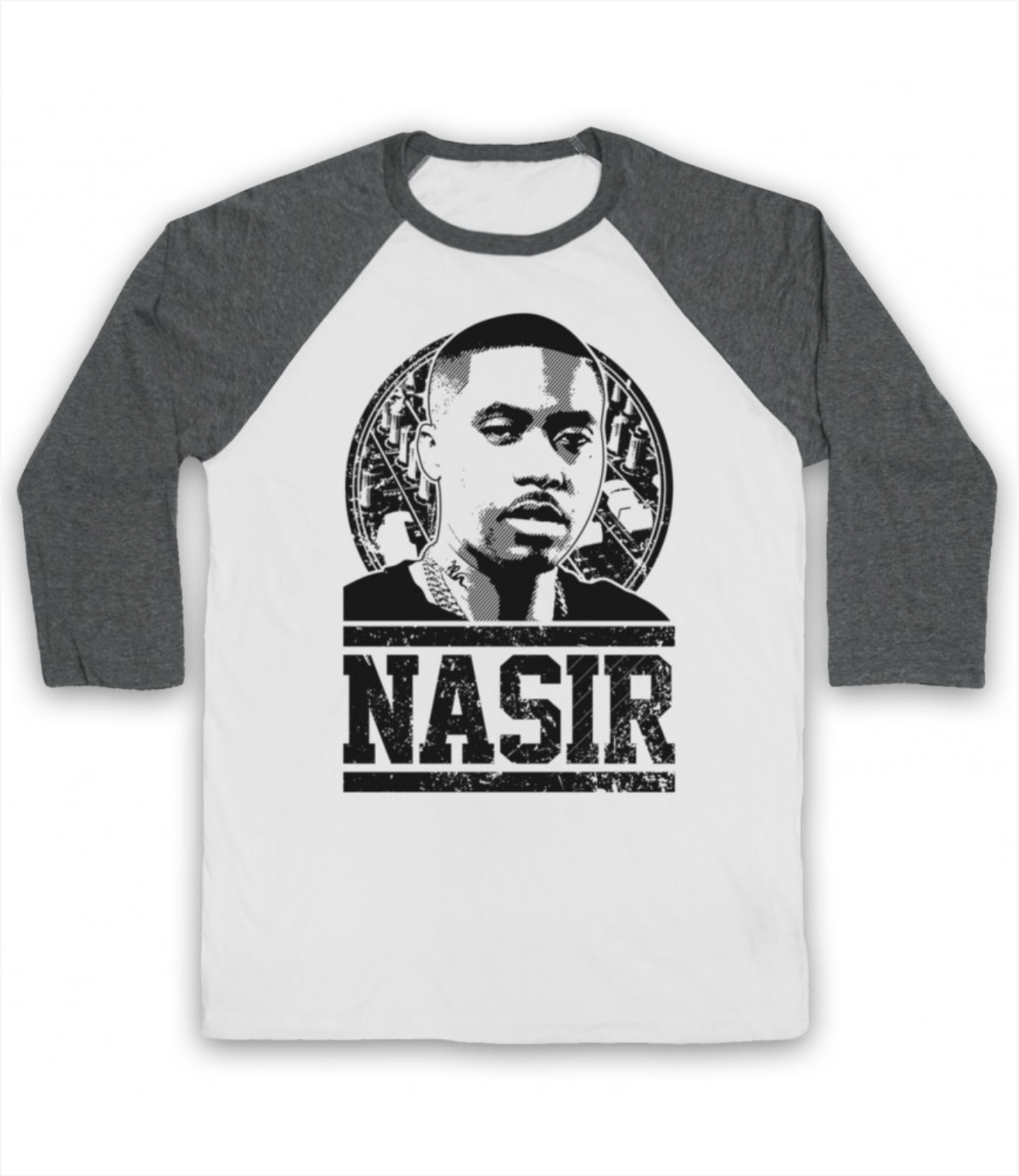 NAS NASIR BIN OLU DARA JONES UNOFFICIAL TRIBUTE RAPPER 3/4 SLEEVE ...