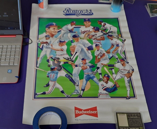 1972-1991 TEXAS RANGERS POSTER W/TED WILLIAMS NOLAN RYAN POSTER ...