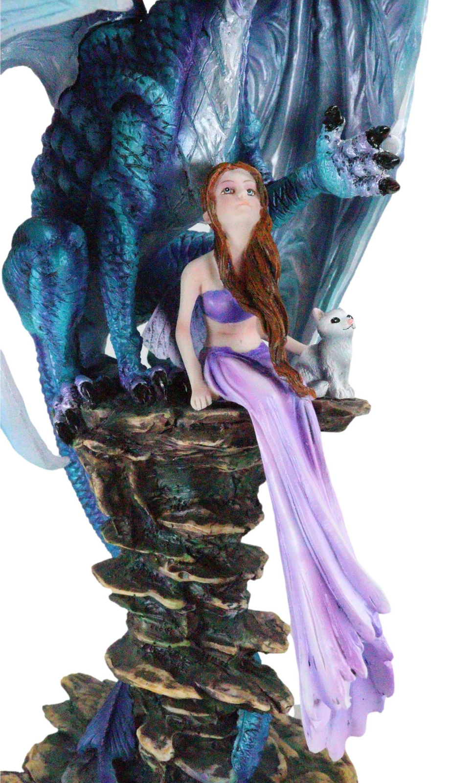 Giant Leviathan Blue Dragon Protecting A Young Princess Fairy With ...