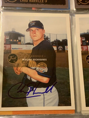 CHAD HARVILLE AUTOGRAPHED SIGNED 2000 JUST MINORS CARD ATHLETICS COA | eBay