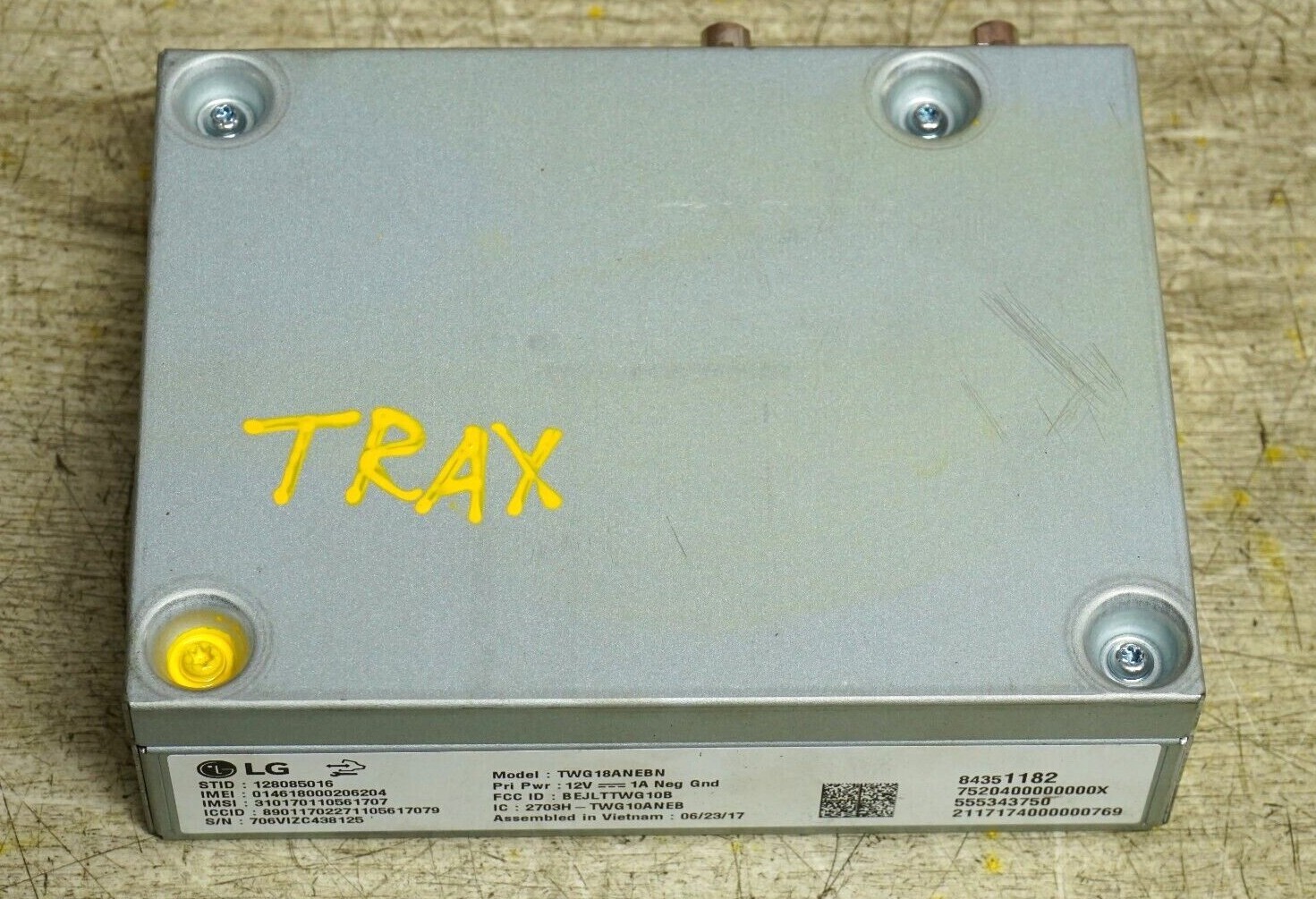 2018 CHEVROLET TRAX 1.4L ONSTAR COMMUNICATION COMPUTER CONTROL MODULE ...