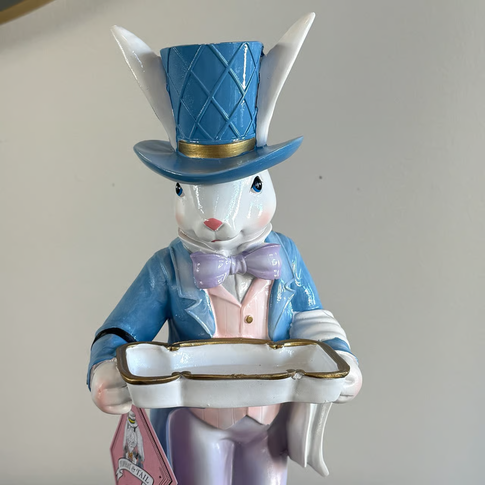 Tophat and Tail MAD HATTER EASTER BUNNY in Top Hat with Serving Tray ...