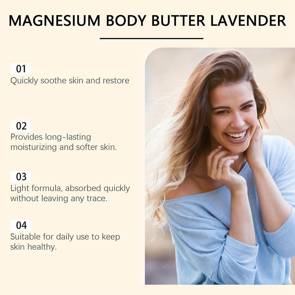 60g Lavender Magnesium Body Cream Gentle Cleansing Body Skin Care Cream ...