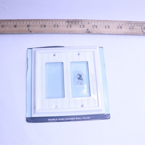 AMERELLE Cottage 2-Gang Decorator/Rocker White Wood BMC Wall Plate ...