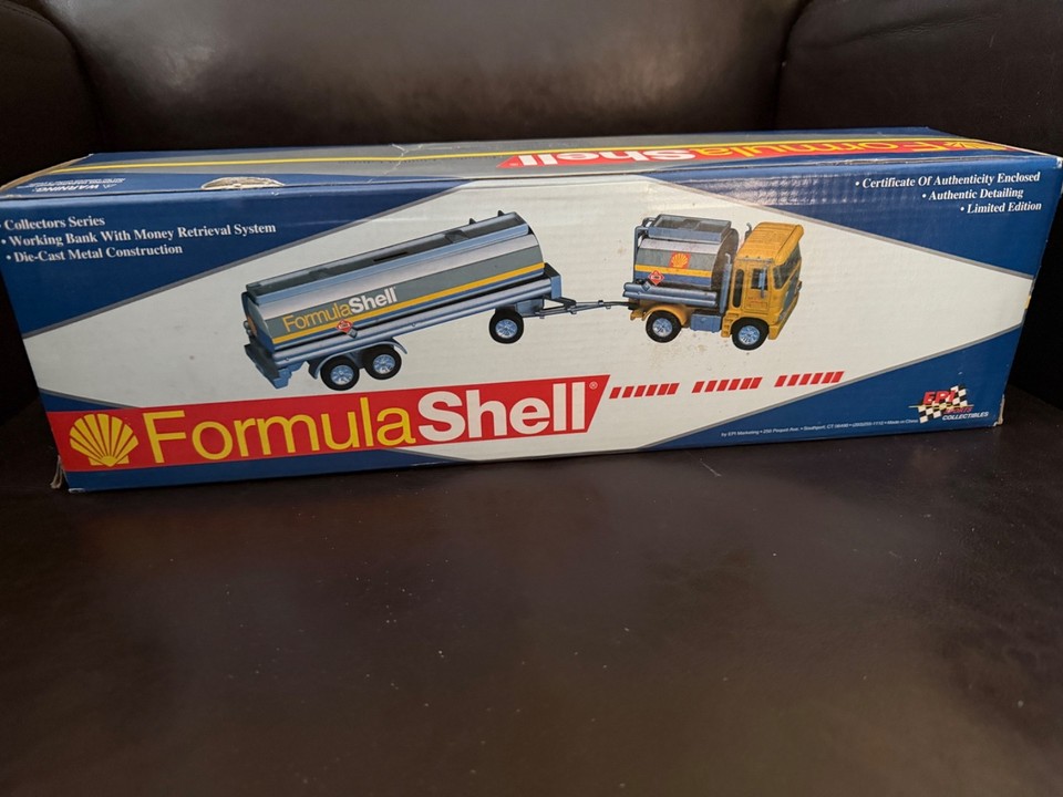 Vintage Formula Shell Die-Cast Gas Truck w/Gas Trailer, New in Box | eBay