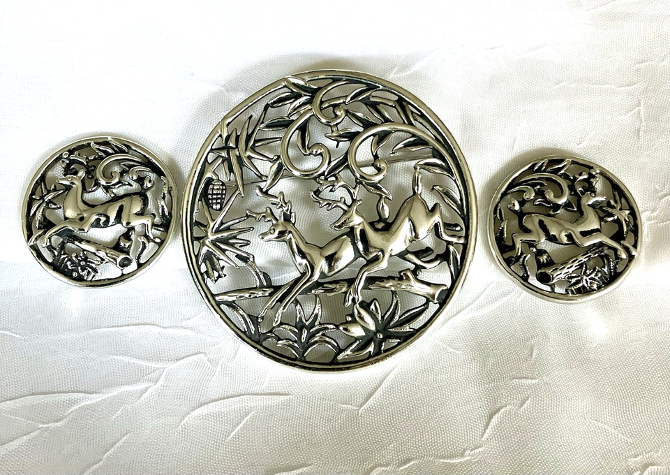 Sarah Coventry Deer Demi~Pin/Pendant Chain & Earring Set~ "Woodland ...