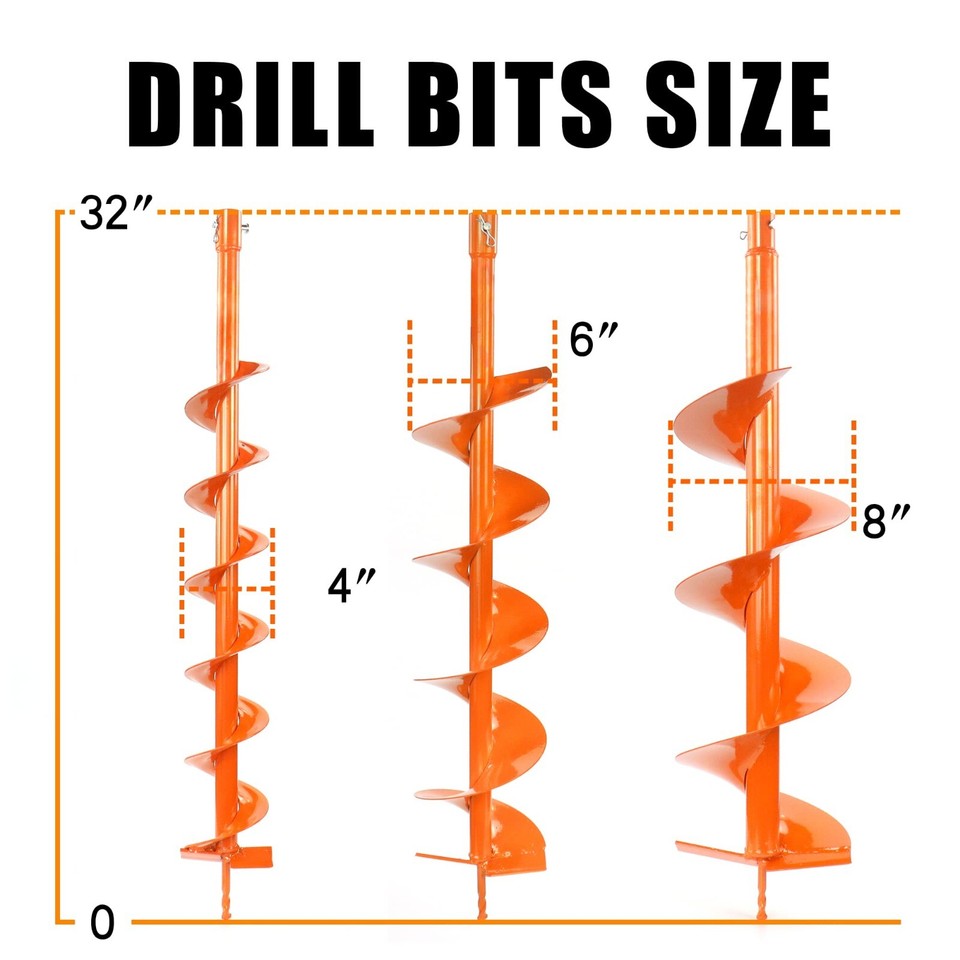 52cc Post Hole Digger Earth Digger Gas Powered Post Hole Digger Auger w ...