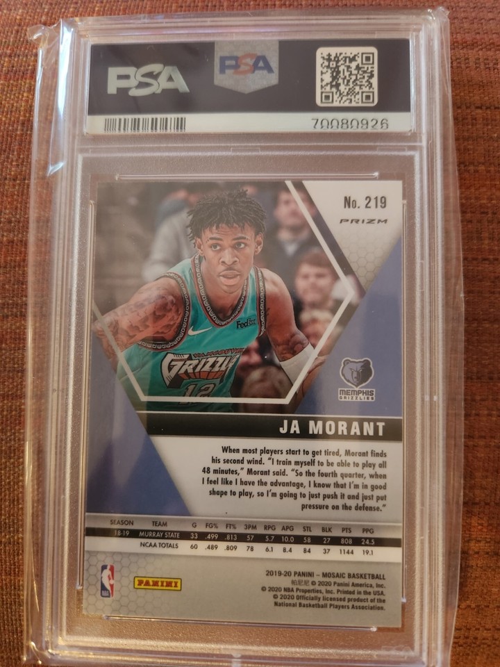 2019 Ja Morant Red Mosaic Prizm RC PSA 9 Grizzlies Rookie | eBay