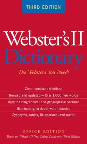 Websters II Dictionary, Third Edition, Office Edition - GOOD ...