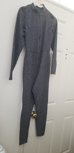 Old Navy Active Cloud+ Go-Dry Gray Grey Zippered Bodysuit Jumpsuit ...
