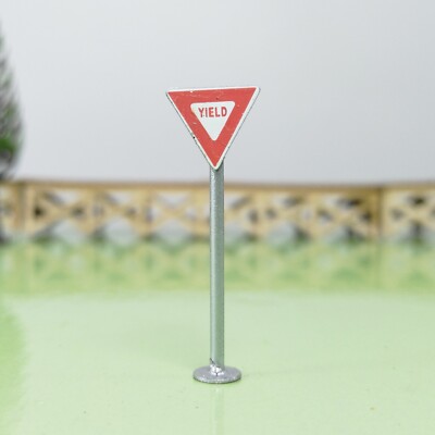 2 x HO scale railroad warning sign yield sign trackside traffic sign # ...