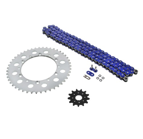 1999-2004 Kawasaki KX250 250 Blue O Ring Chain and Sprocket Silver 13/ ...