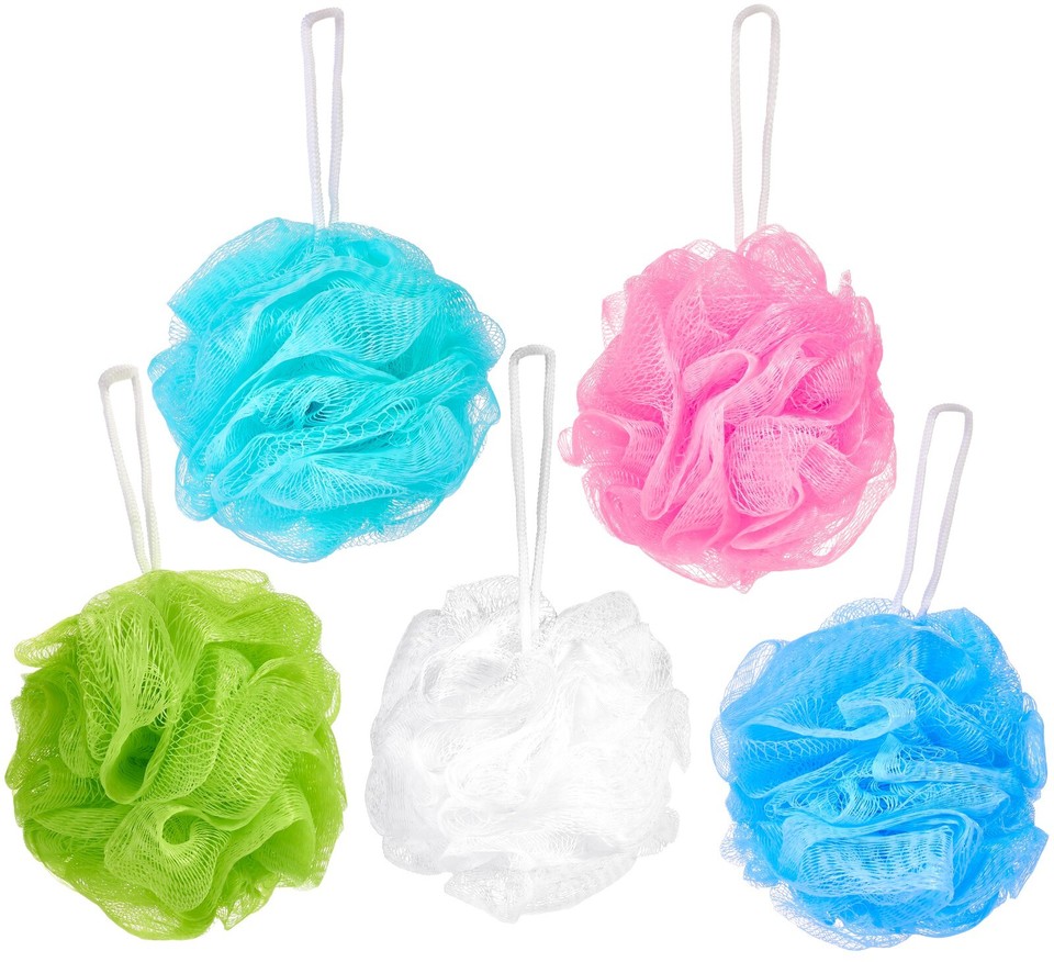5x Badeschwamm Duschschwamm Massage oder Peeling Schwamm Nylon zum ...