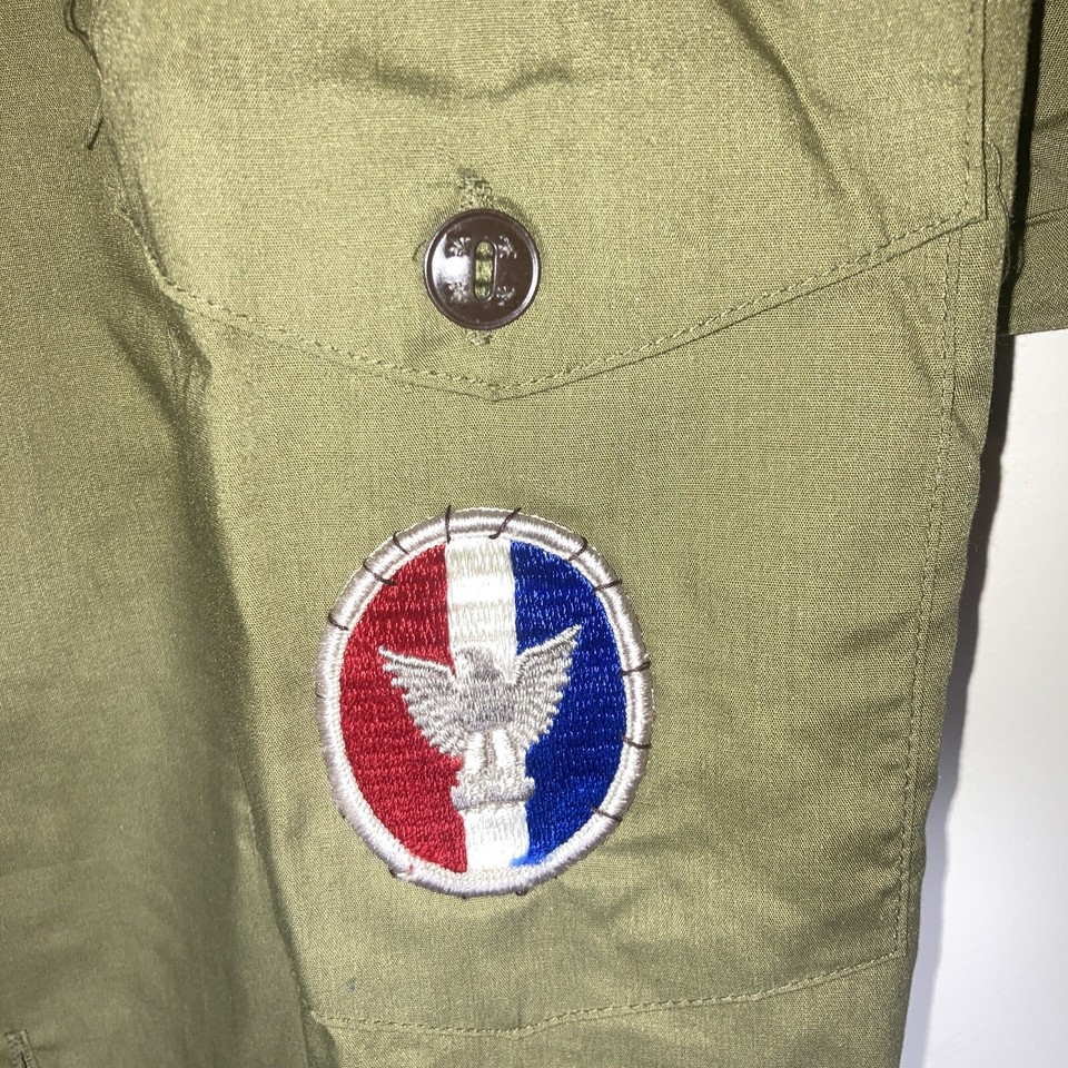 Vintage 60s Boy Scouts BSA Adult Small Official Uniform Shirt Eagle Patches | eBay