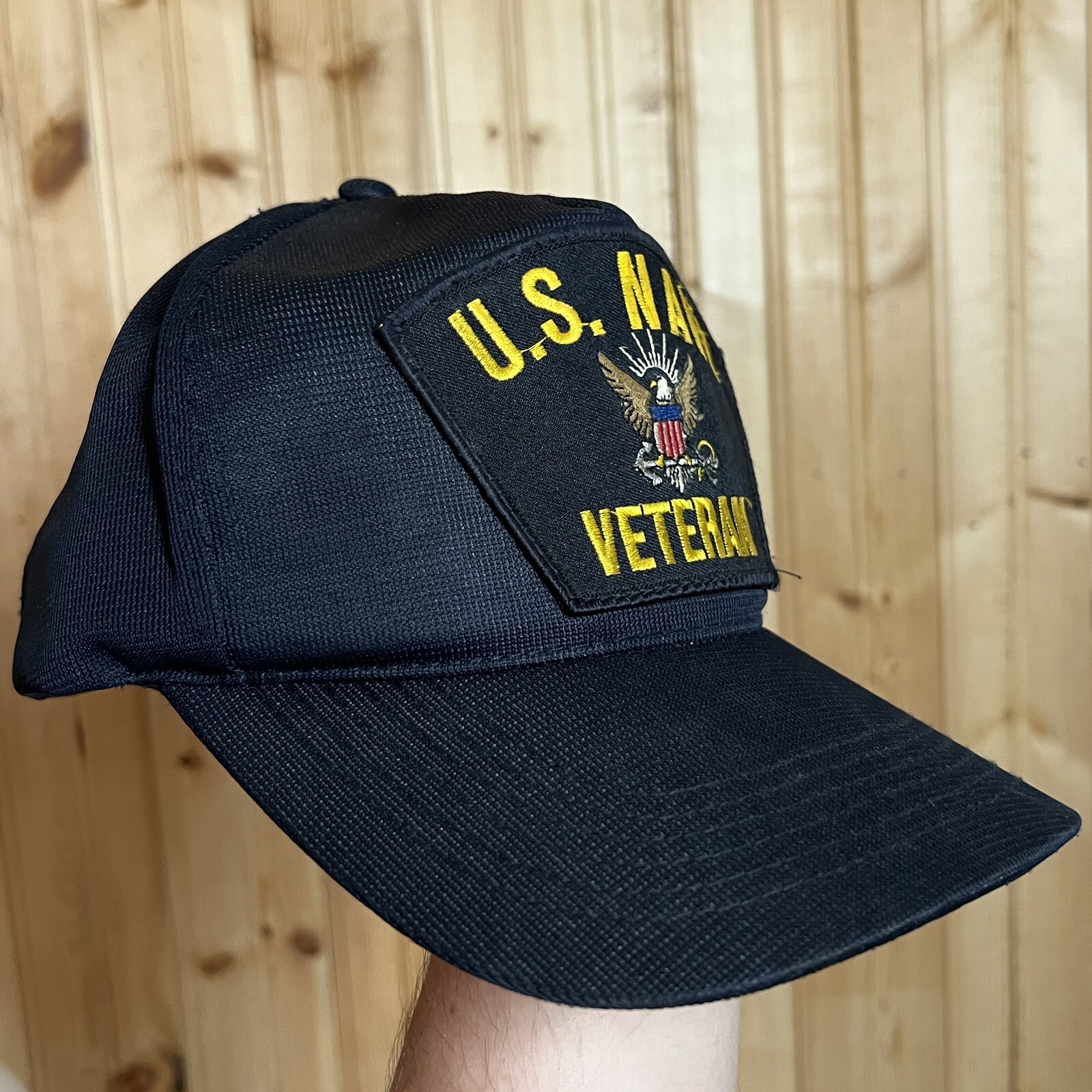 US Navy Veteran Snapback Hat Blue Military Adjustable… - Gem