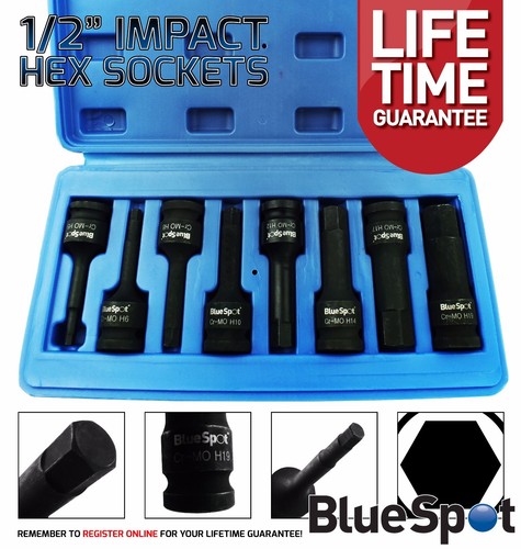 IMPACT HEX BIT Socket Set 1/2" Drive Impact Allen Keys H5 To H19 8pc ...