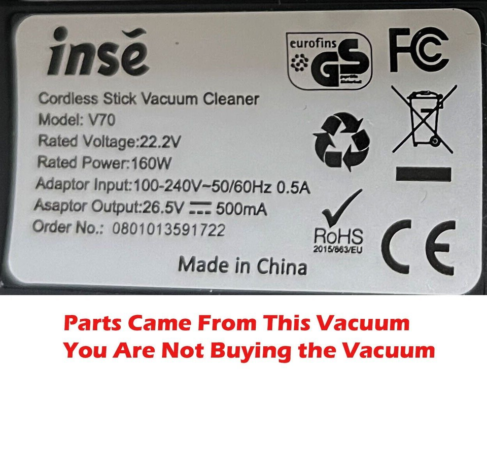 Genuine INSE V70 V770 Cordless Vacuum BATTERY Assembly Replacement OEM ...