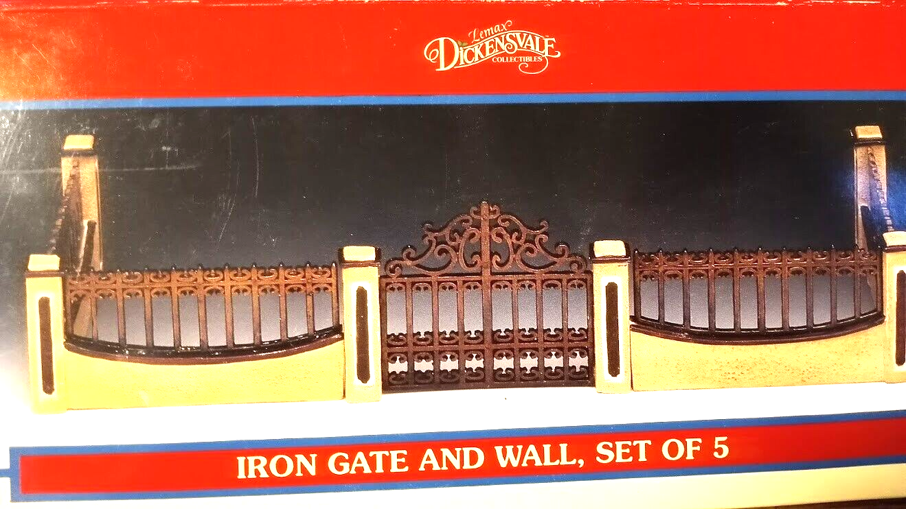 Lemax Dickensvale Iron Gate And Wall Set Of 5– for sale online | eBay