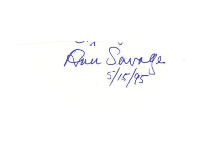 Autographed Paper Actress Ann Savage | eBay