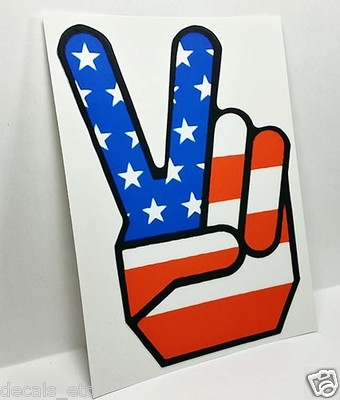 1960's PEACE SIGN Vintage Style Vinyl Decal / Sticker, hippie, rat rod ...