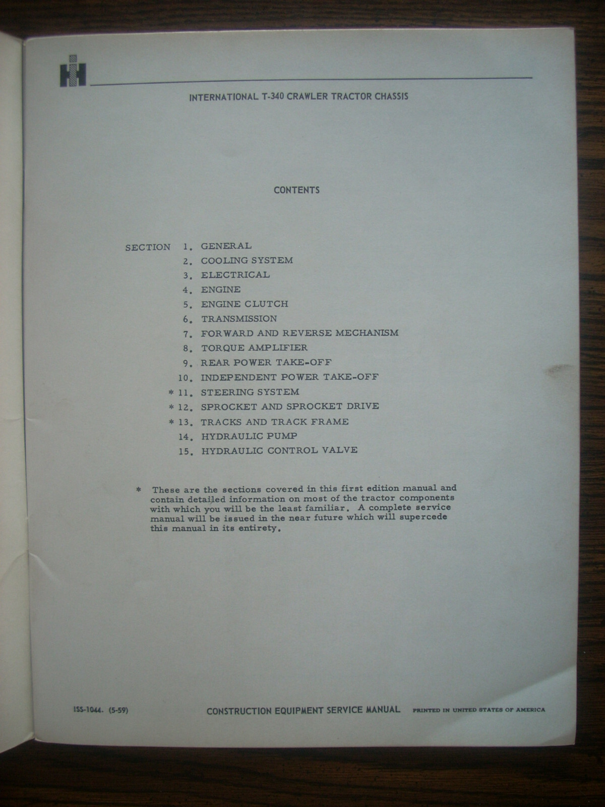 IH Farmall Mccormick International T340 Crawler Chassis Service Manual ...