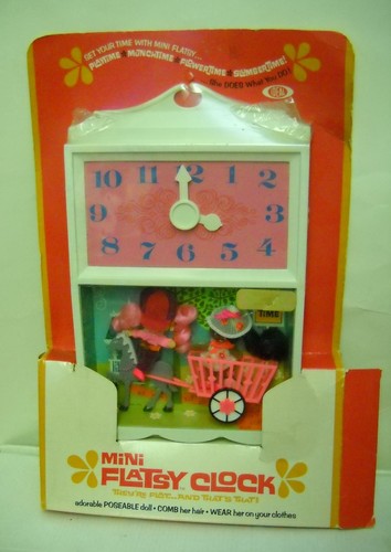 #3234 NRFB Vintage IDEAL Mini Flatsy Clock Play Time with Dolls | eBay