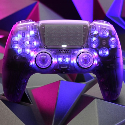 Triple Atomic Purple RGB LED Clear PS5 Controller Killscreen Esports ...