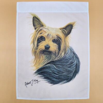 Robert J. May Yorkshire Terrier Dog Wall Hanging/House Flag 16" x 12 ...