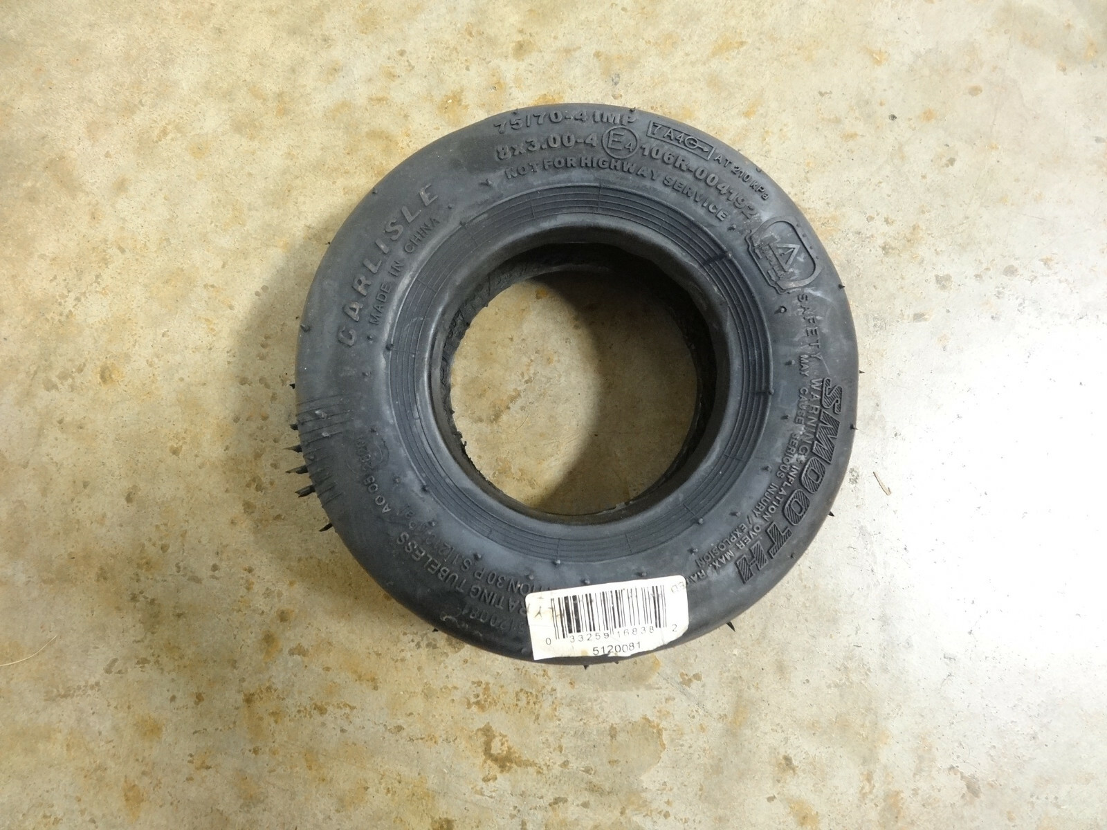 New 8X3.00-4 (75/70-4) Carlisle Smooth Slick Tire 4ply 5120081 | eBay