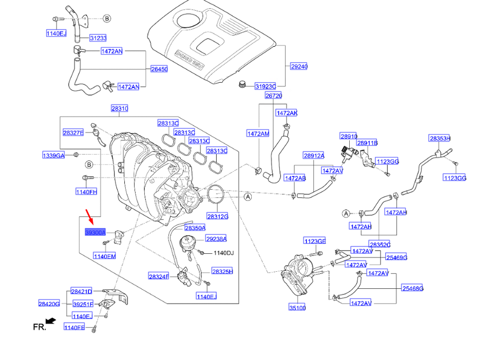 KIA SPORTAGE QL MK4 MAP Sensor 393002B100 NEW GENUINE | eBay