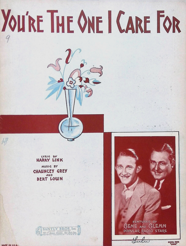 You're The One I Care For Sheet Music Gene Carroll Glenn Rowell ...