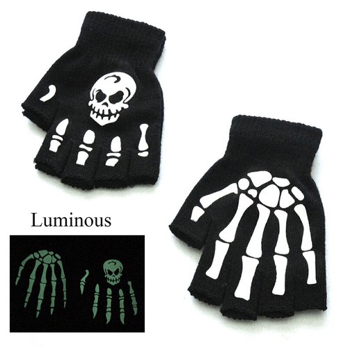 Gestrickte Handschuhe Im Halloween-Stil Halbfinger Fluoreszierende ( | eBay.de