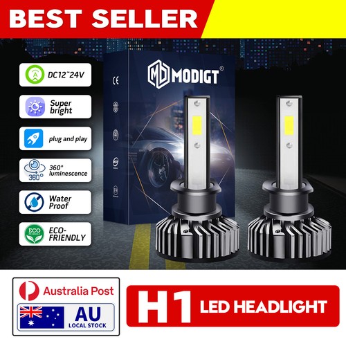 2X 6000K H1 LED Headlight Light Kit 200W 16000LM Globe Bulbs Beam White ...