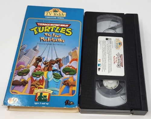 Teenage Mutant Ninja Turtles TMNT Four Musketurtles TV Teddy VHS 1993 ...