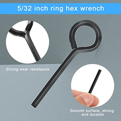 5/32 Inch Allen Wrench Keychain Standard Hex Dogging Key With Full Loop ...
