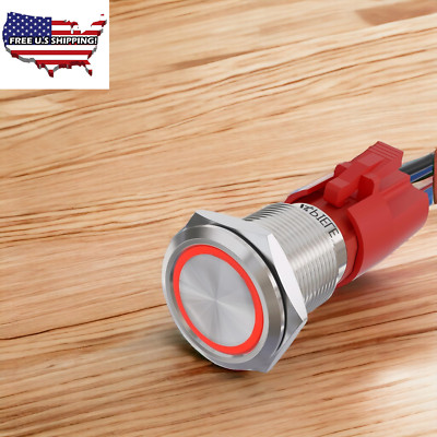 12V-24V DC MOMENTARY 10 Amp 19Mm Momentary Push Button Switch 12V SPST ...