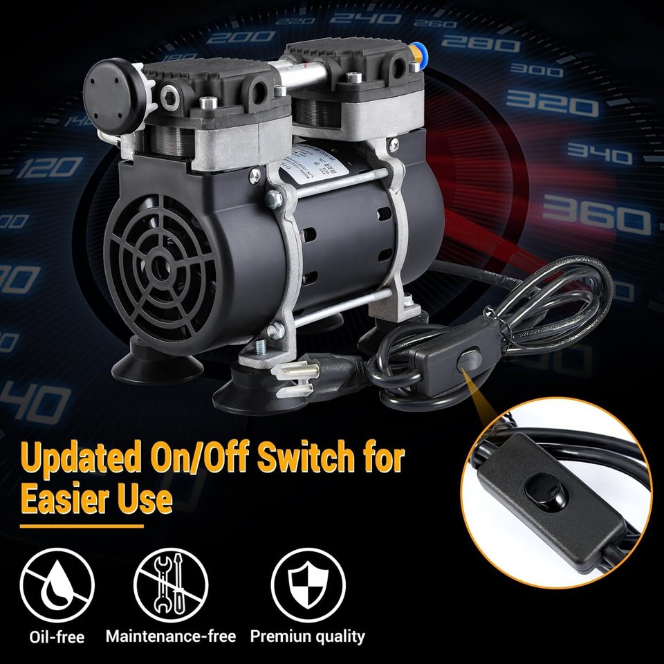 180W 50 L/min Lab Vacuum Pump Oil Free Oilless Vacuum Pump W/ Pressure ...