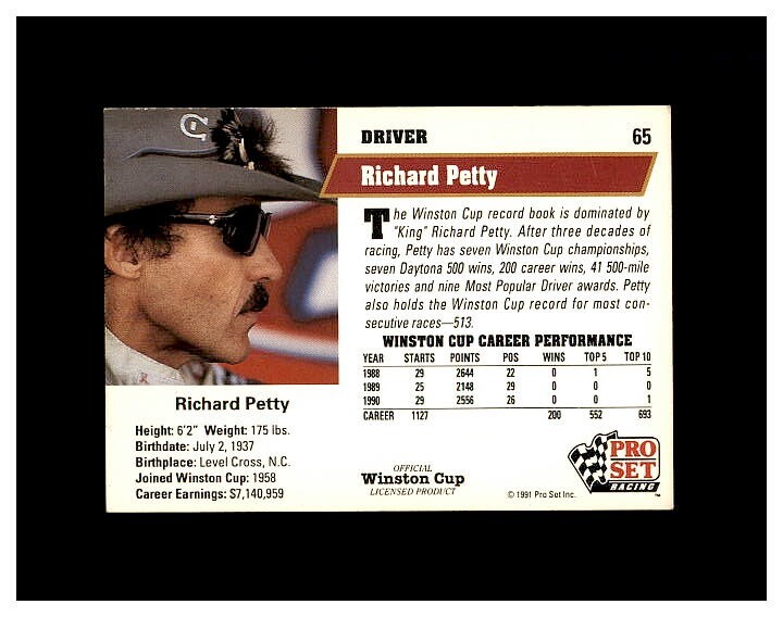 1991 Pro Set #65 Richard Petty | eBay