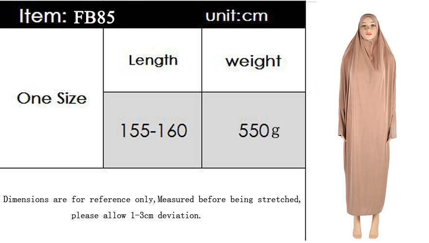 Muslim Women Hijab Abaya Islamic Prayer Khimar Overhead Dress Robe ...