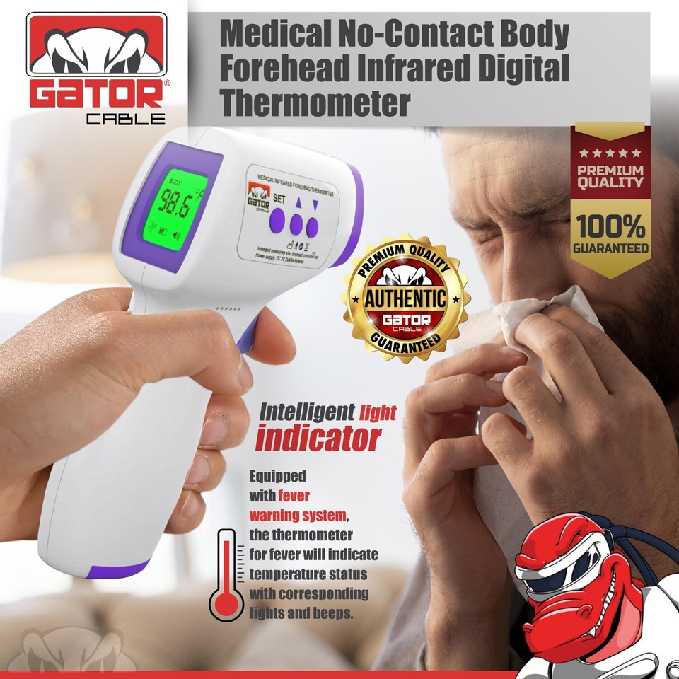Infrared Digital Thermometer Human Body Forehead Temperature Gun LED No ...