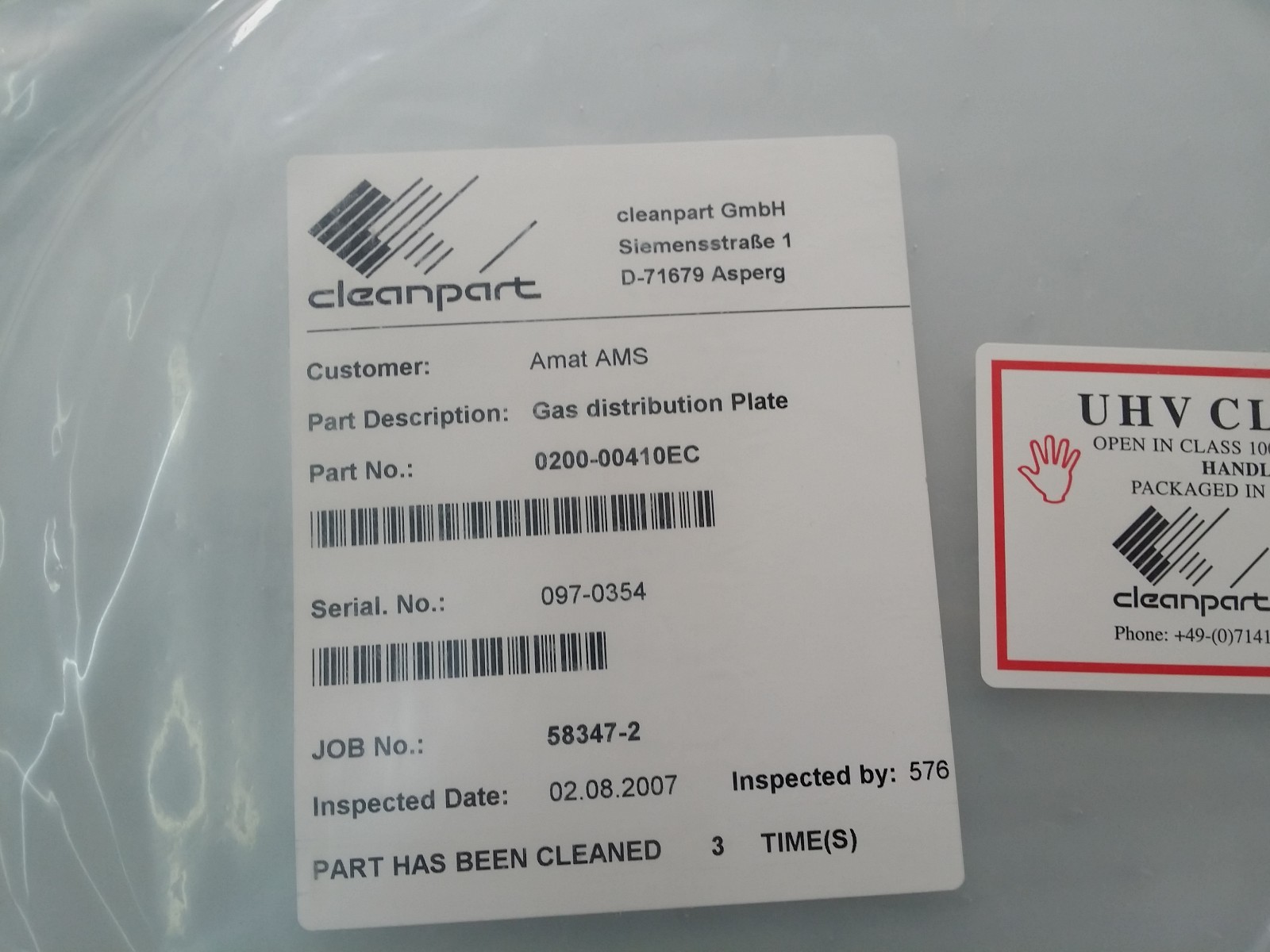 AMAT 0200-00410 GAS DISTRIBUTION PLATE, USED | eBay