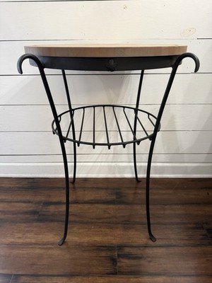 VTG Longaberger Wrought Iron Side Table Beverage Tub Stand Butcher ...