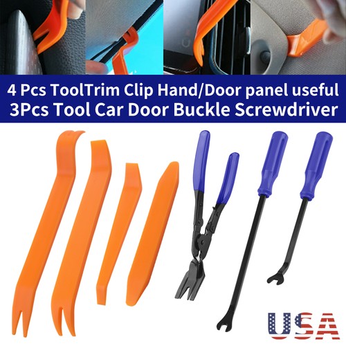 7PCS Auto Trim Clip Remover Tool Removal Pliers Fastener Door Panel ...