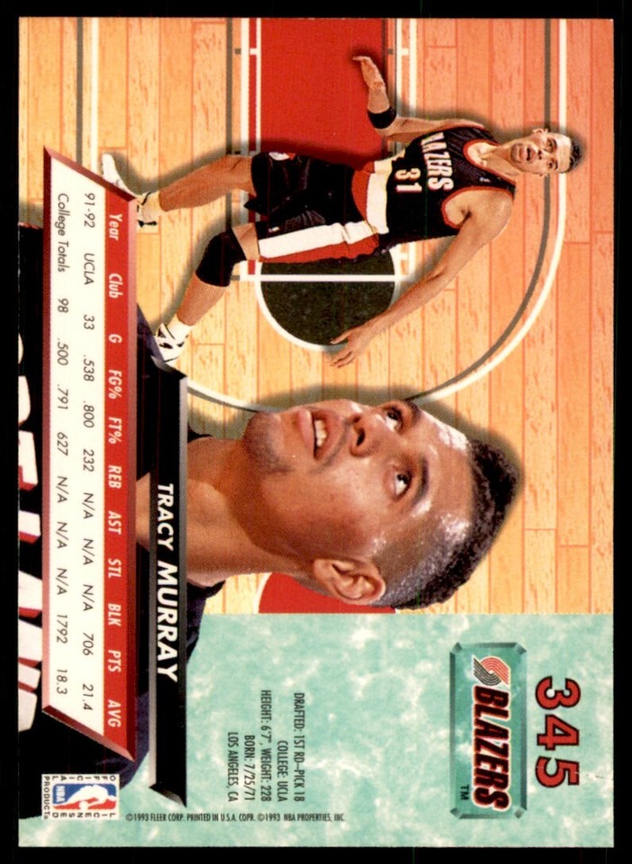 1992-93 Fleer Ultra Tracy Murray Basketball Cards #345 | eBay
