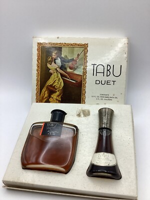 1970s Tabu Duet by Dana Eau De Cologne And Bath Oil Gift Set-NEW NOS | eBay